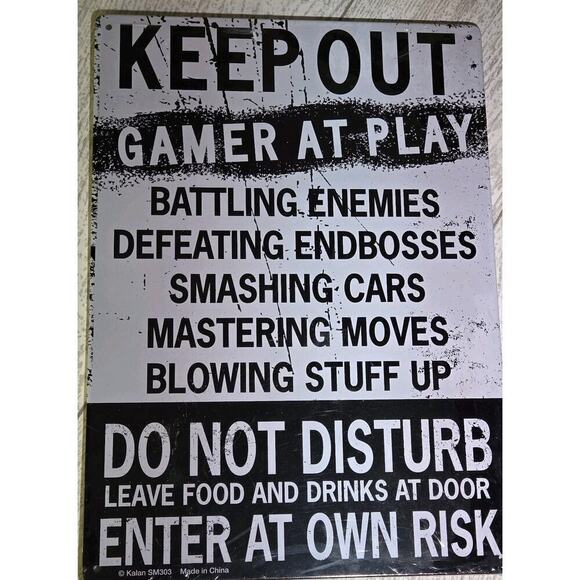 Unbranded | Accents | Gamer Video Games Metal Sign Keep Out Gamer At ...